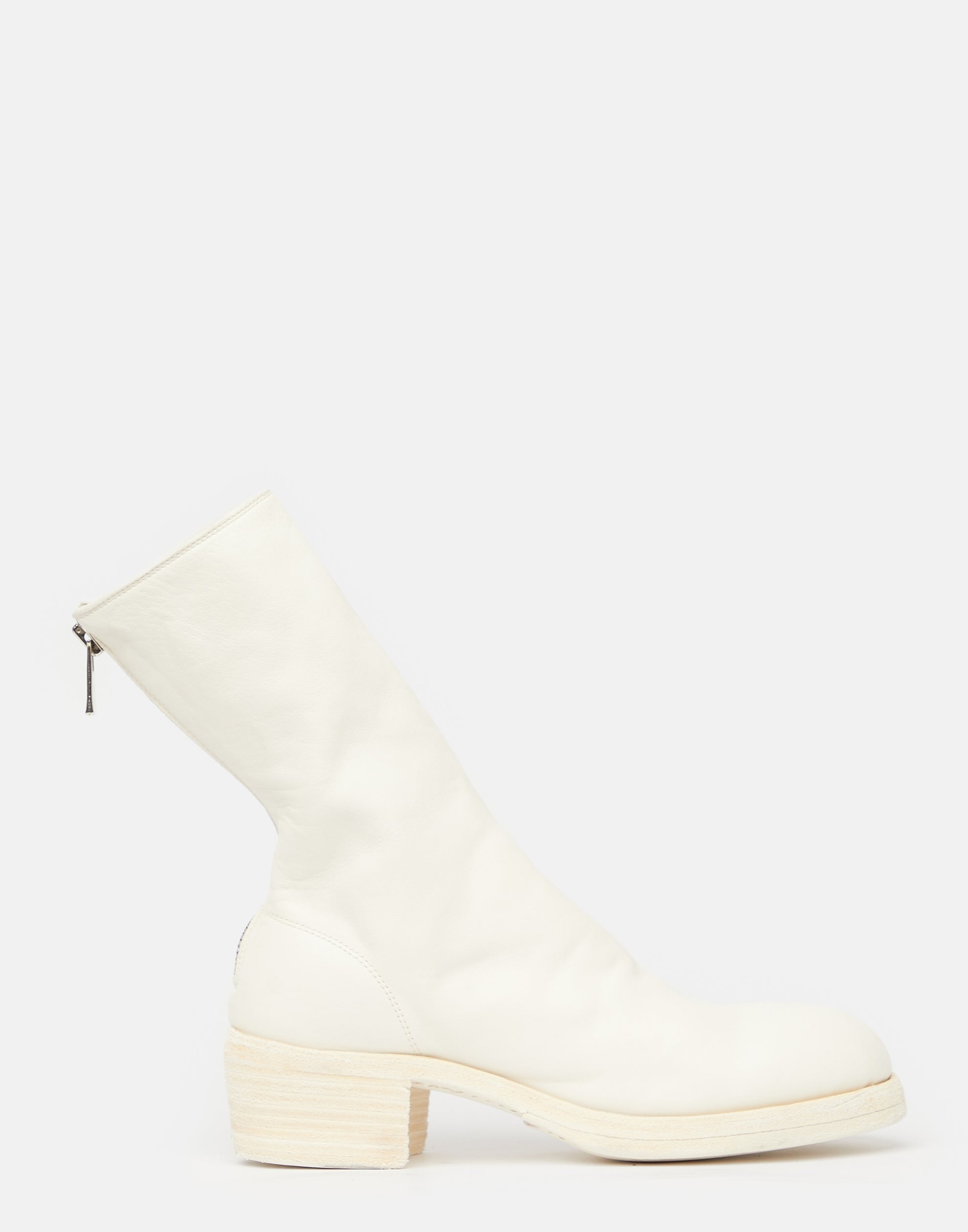 Shop Guidi Boots Online | White 788Z Leather Rear Zip Boots | ricarda.com
