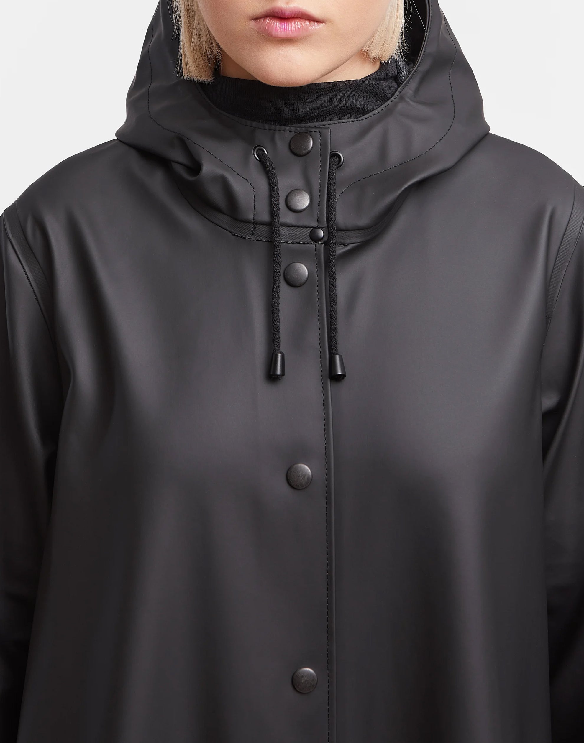 Shop Stutterheim Womens Coats Online Black Long Mosebacke Raincoat Ricarda